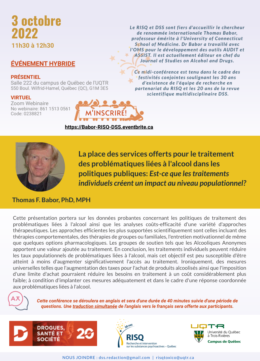 Nouvelles - Recherche et intervention sur les substances psychoactives ...